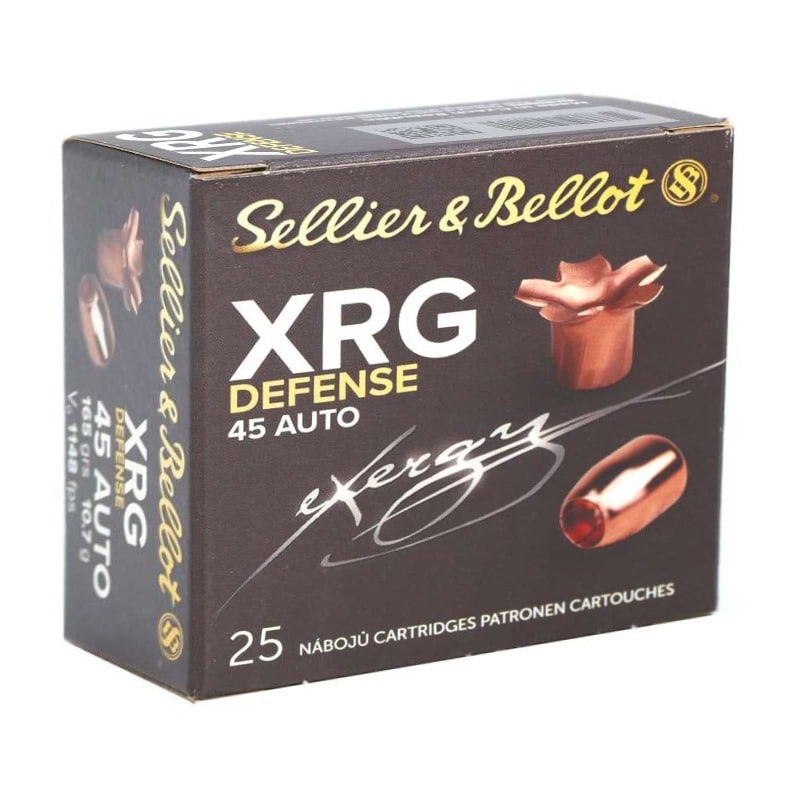 Sellier and Bellot XRG Exergy Defense .45 auto 165 grain Solid Copper ...