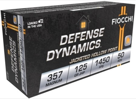 Fiocchi Defense Dynamics .357 Mag 125 grain JHP Jacketed Hollow Point ...